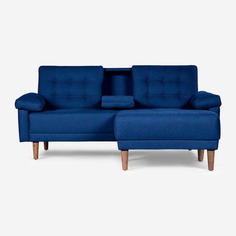Sala Modular Chica Makora Praia Azul Lino De 2 Plazas Con Portavasos ...